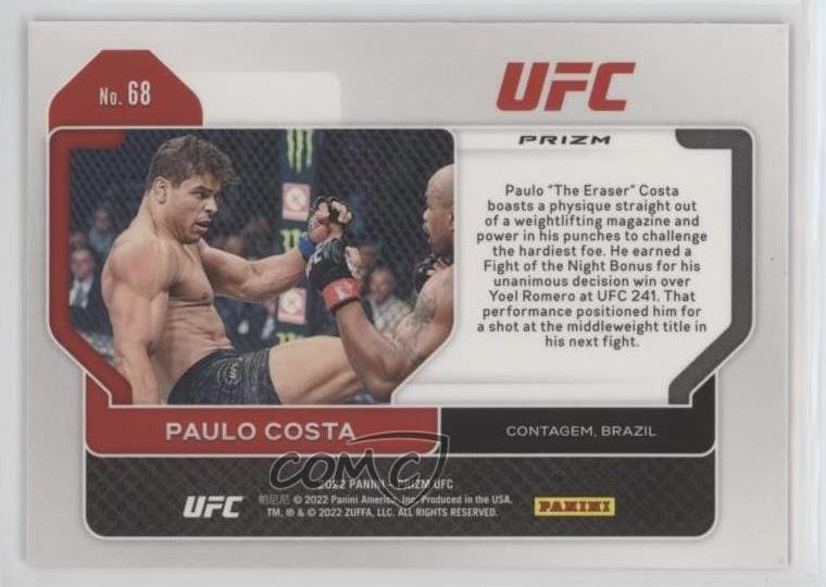 2022 Panini Prizm UFC Ruby Wave Prizm Paulo Costa #68 | eBay