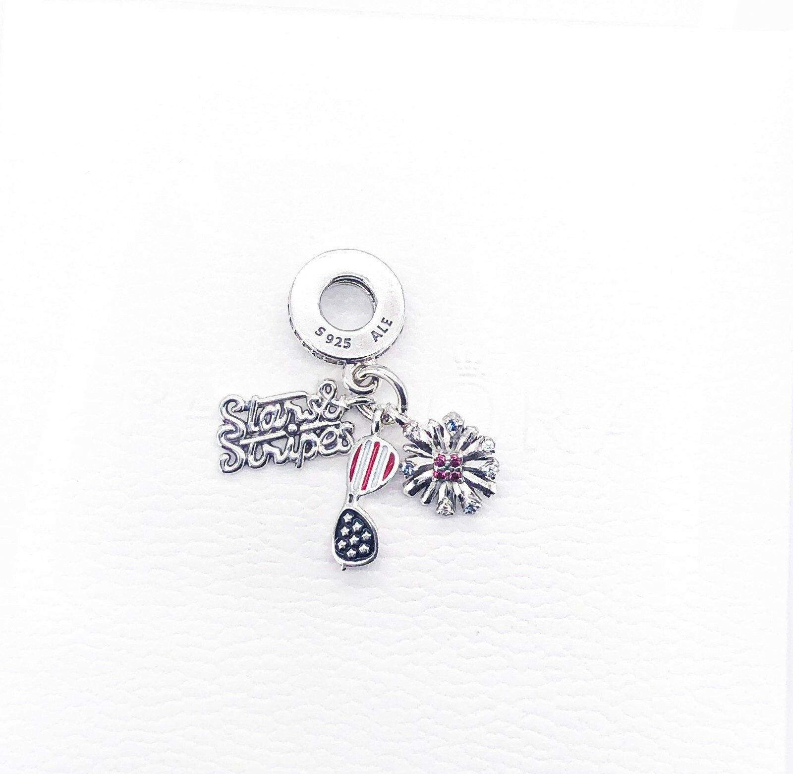 New Authentic PANDORA 925 American Icons Stars Stripes Charm Pendant ...