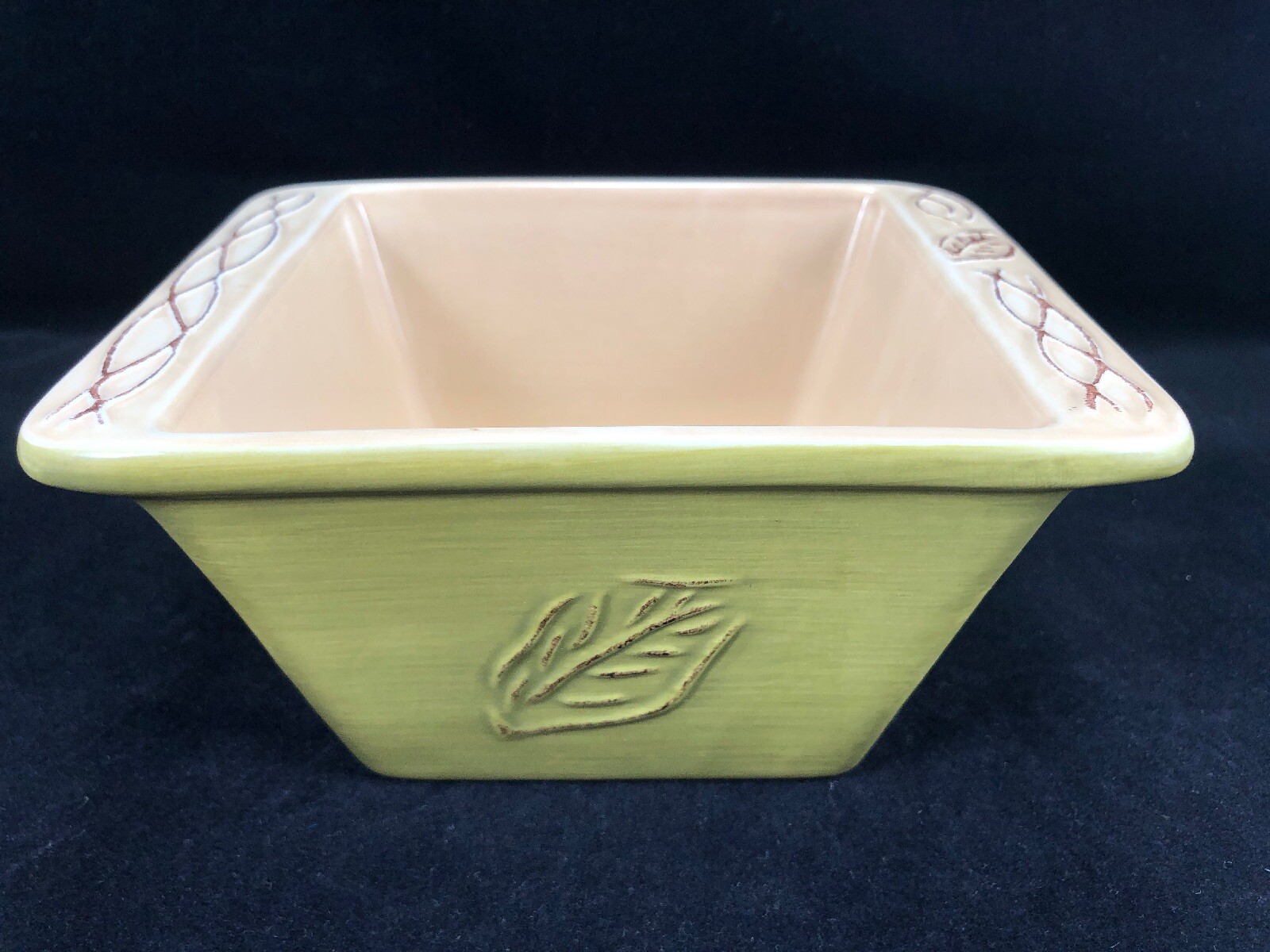 Tastefully Simple Host Collection Square Dip Bowl Dish Green Leaf | eBay