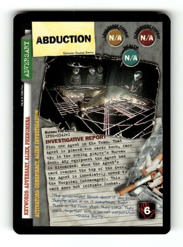 1996 X-files Card Game Abduction Duane Barry BXCP06 | eBay