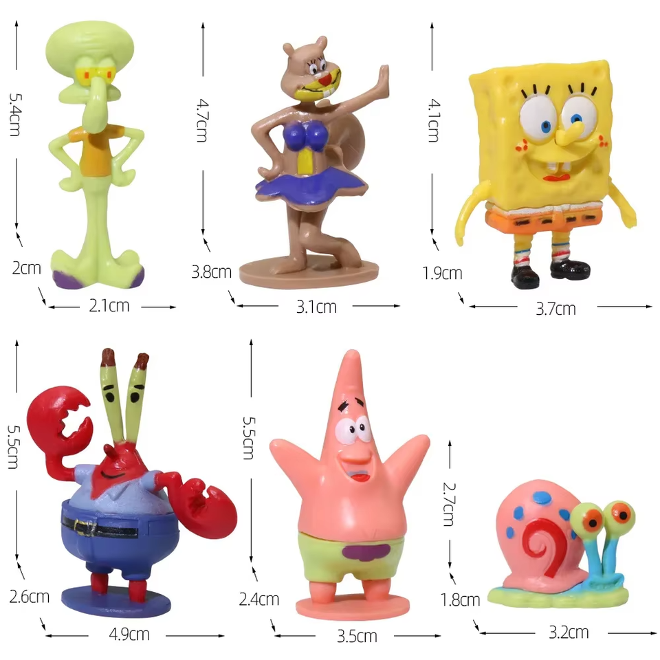 Anime Spongebob Mini Figures – Cartoon Aquarium Decor & Birthday Gift ...