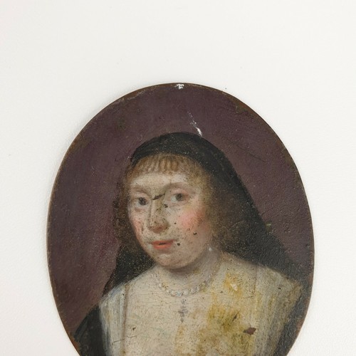 Antique 18th Century Or Earlier Portrait Miniature Of A Nun Oil On ...