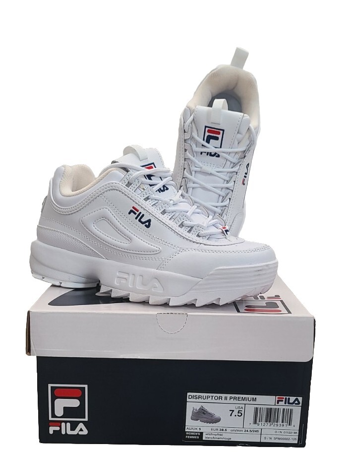 Women's White FILA Disruptor 2 Premium Size US 7.5 - Gem