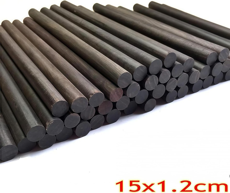 10-Pack 15x1.2cm African Blackwood Ebony Dowel Pins Wood Lumber Turning ...