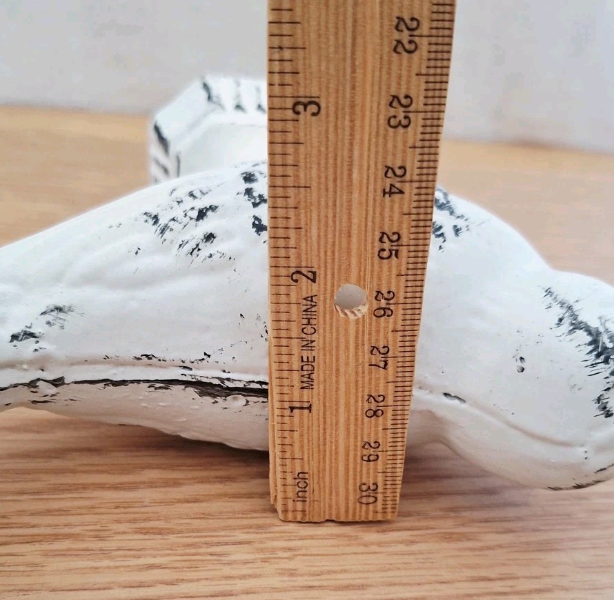 Vintage Shabby Chic Cast Iron Bird Figurine – Distressed White Statue ...