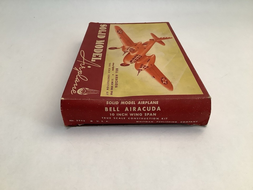 Whitman Balsa Wood Solid Model Airplane Kit Bell Airacuda NEW Old Stock ...