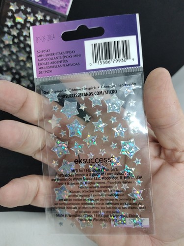 Sticko MINI SILVER STARS EPOXY Dimensional Stickers - 2 Packs 63 pcs ...