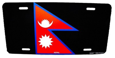 NEPAL NEPALI NEPALESE FLAG नेपालको झण्डा METAL NOVELTY CAR LICENSE ...