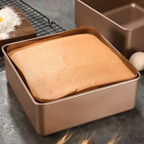 Gold Square Cake Mould Thickening Non-Stick Ancient Baking Tray Square ...