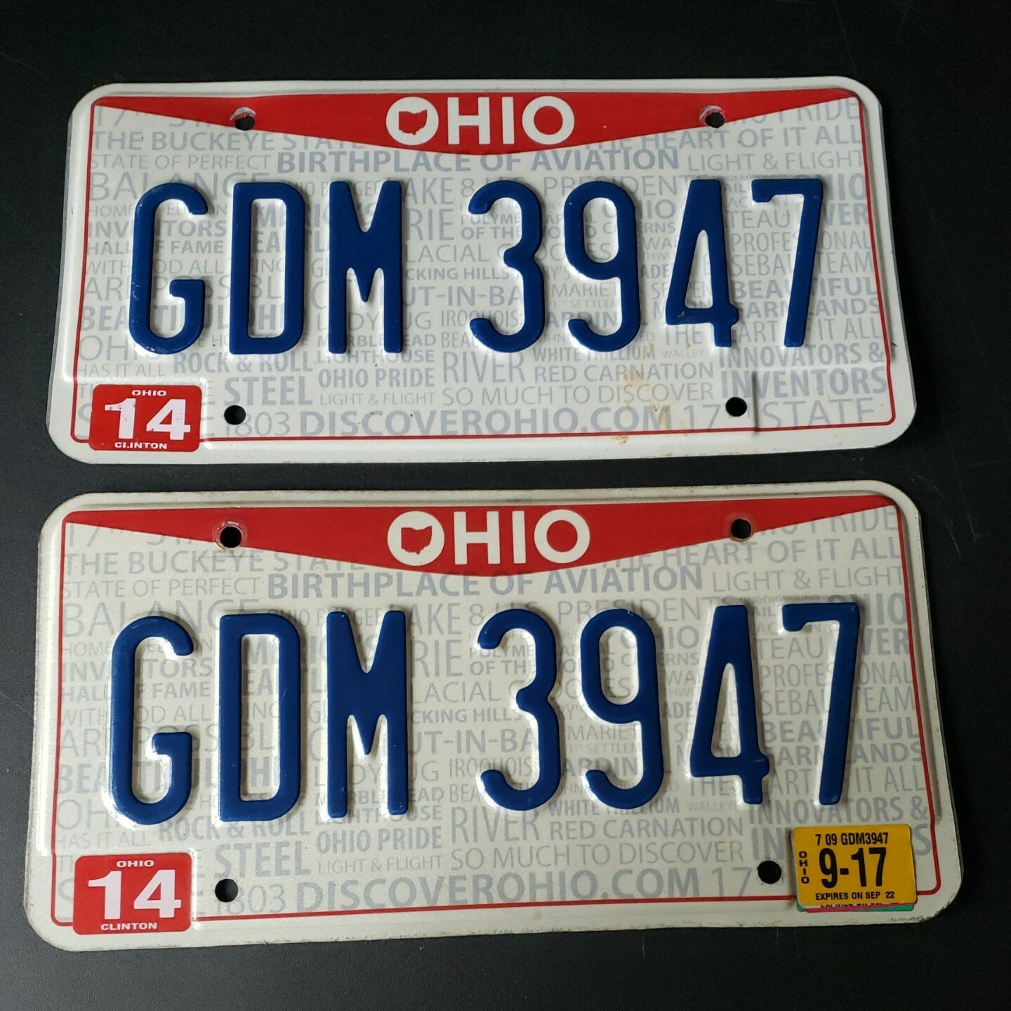 Expired Pair of Ohio Vanity License Plates(Clinton County)GDM-3946 | eBay