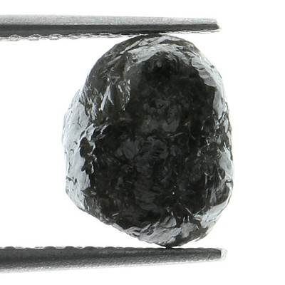 Rough Natural Loose Great Black Color Roundish Shape 3.41 Carat Diamond ...