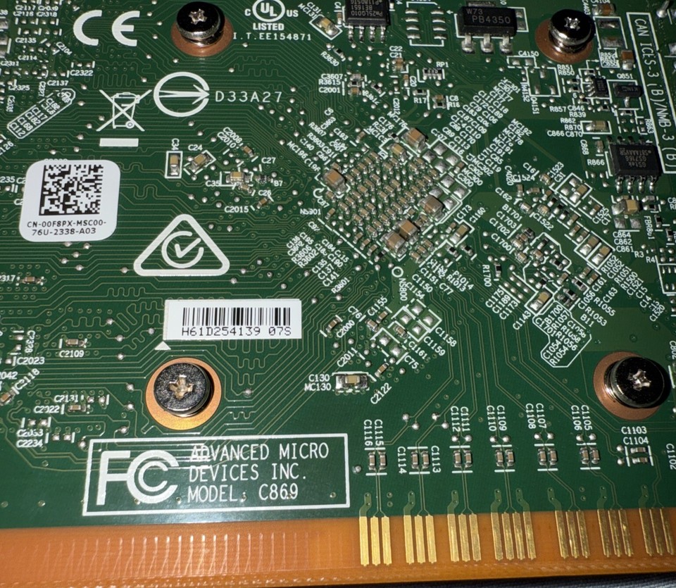 Dell AMD Radeon V337 109-C86957-00 1GB PCI-e Video Card DVI DP 00F8PX ...