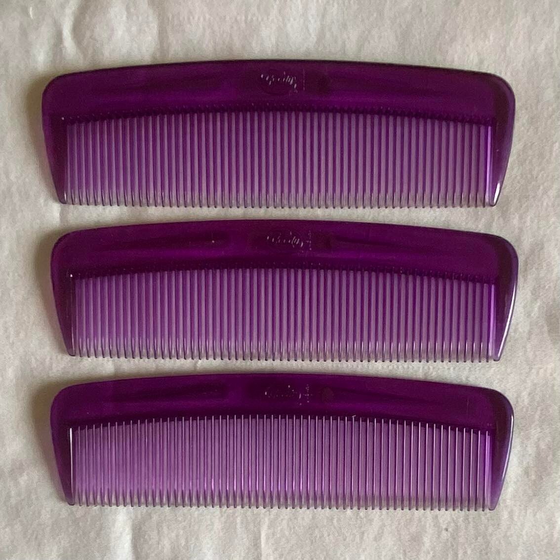 Vintage 1980s Goody Set of 3 Purple Translucent 5" Combs - Old Store ...