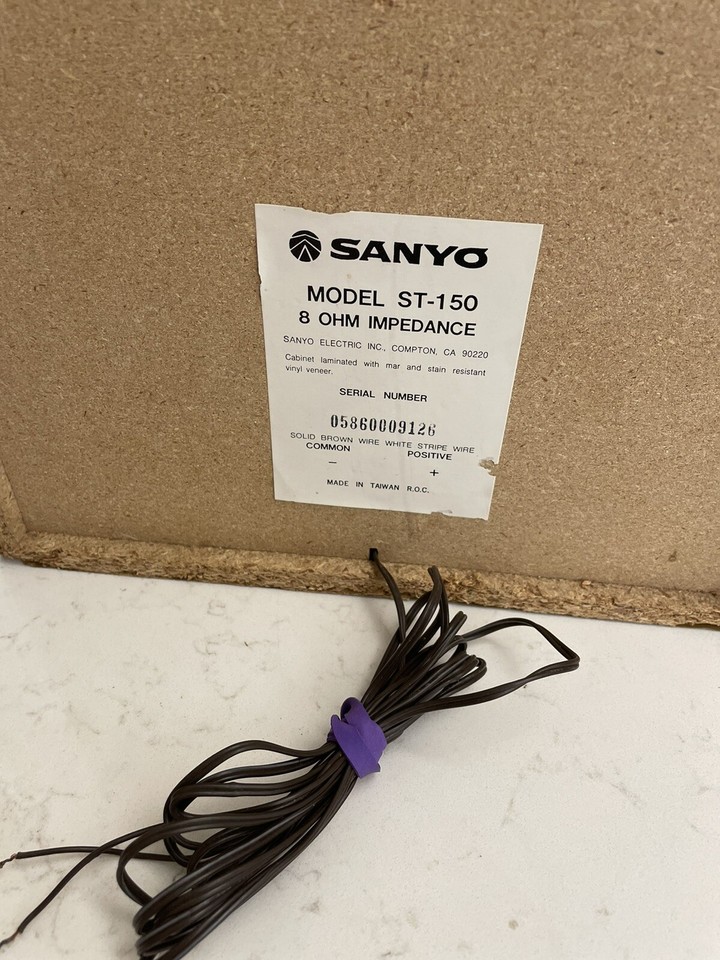 SANYO MODEL ST-150 8 OHM IMPEDANCE 1 Way Speaker Sensitive Driver Wood ...