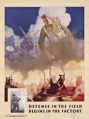 PROPAGANDA WAR WWII DEFENSE INDUSTRY FACTORY NEW FINE ART PRINT POSTER ...