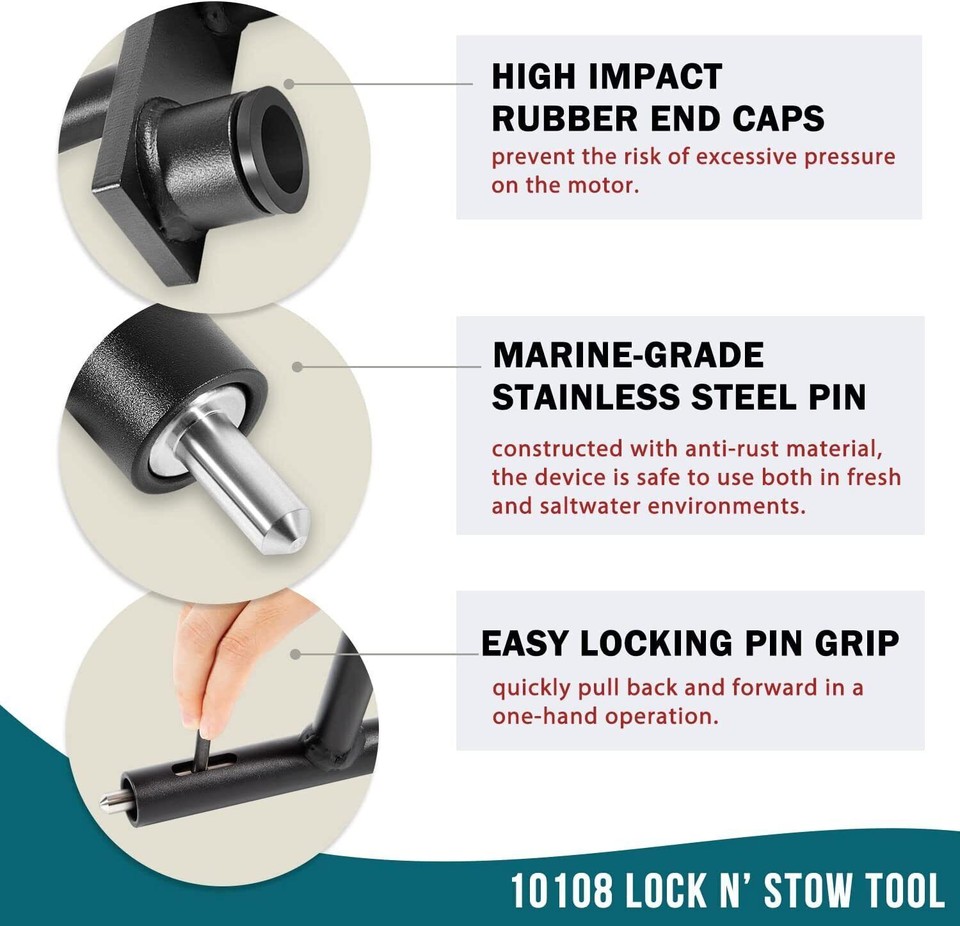 10108 Lock N' Stow Outboard Motor Trailering Support Transom Saver For ...