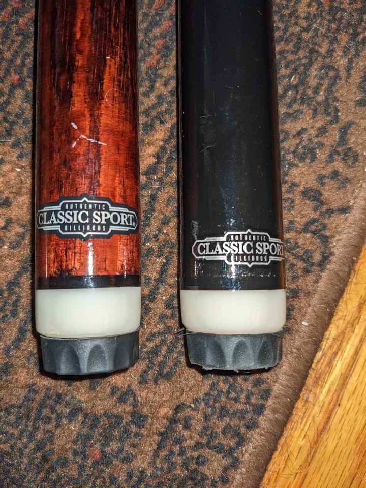 Vintage Pool Cue 1 Piece Unknown Billiards Stick - Wood & 2 Classic ...