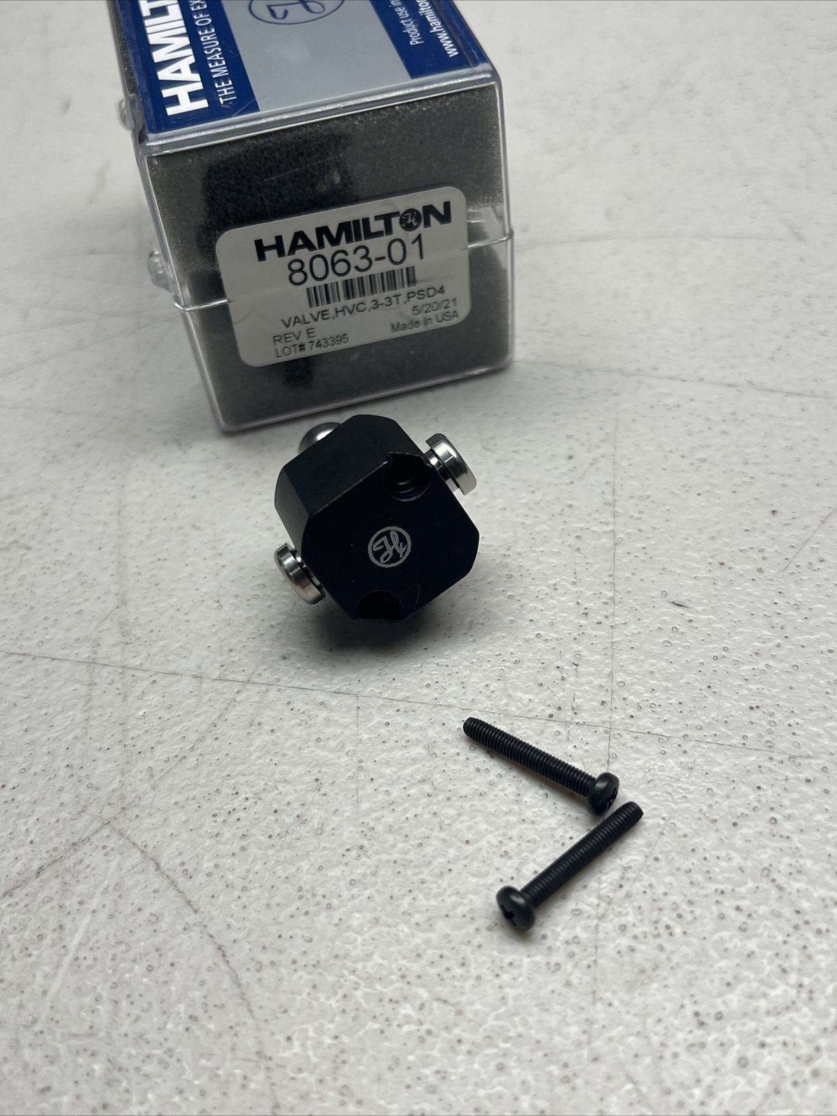 Hamilton 8063-01 Valve HVC .3-3T PSD4 Sampling Syringe T Flow 3 Port ...