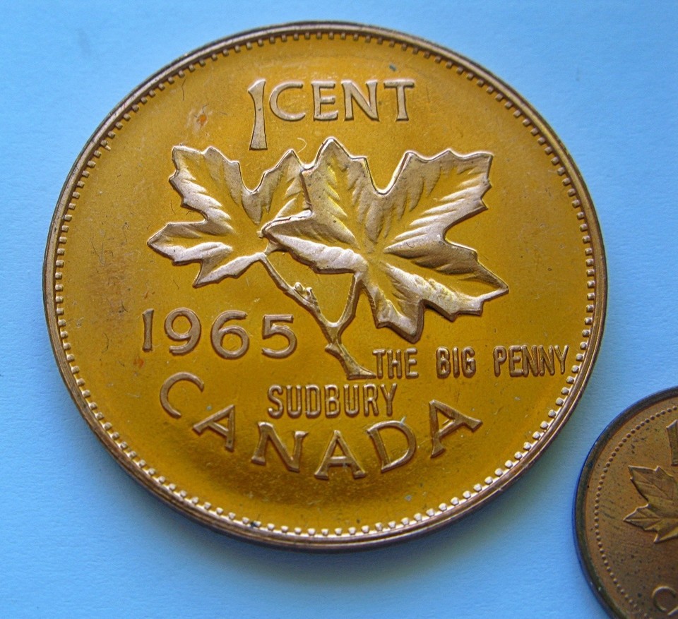 1965 Canada Sudbury Big Penny 38mm Copper Commemorative Medal | eBay