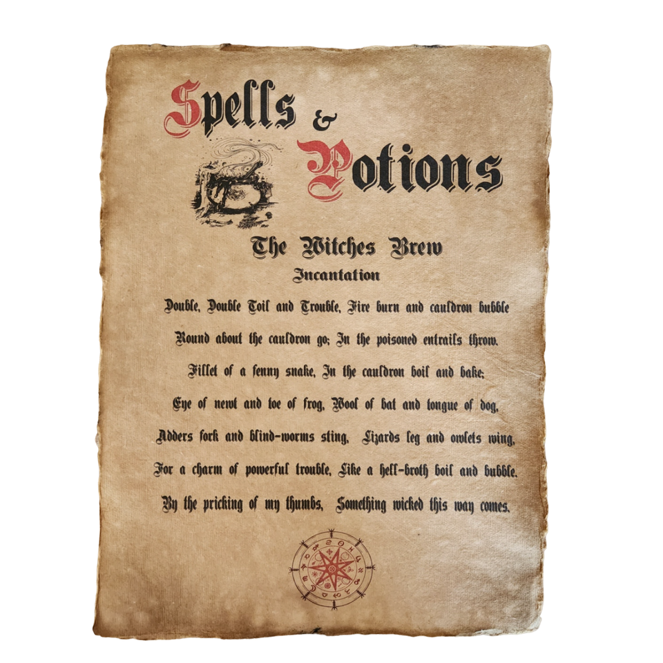 Witches Spell Book aged printed book pages, Halloween Prop by Dead Head ...