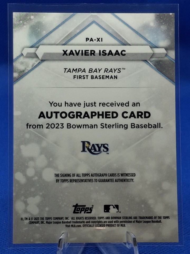 2023 Bowman Sterling Prospect Xavier Isaac #PA-XI Orange Refractor Auto ...