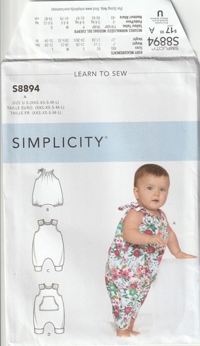 Simplicity Sewing Pattern 8894 Babies Infant Knit Romper in 2 Styles Sz XXS-L | eBay Australia