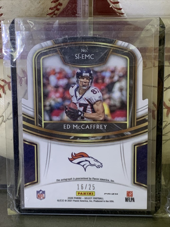 2020 Panini Select Ed McCaffrey Die Cut Tie Die Autograph /25 Denver ...