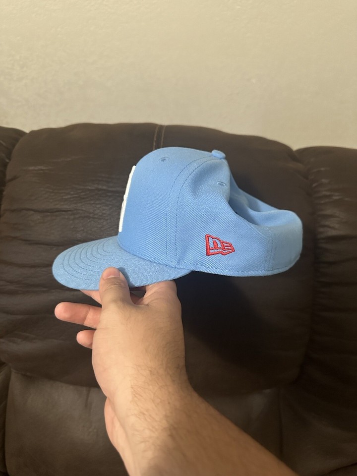 HOUSTON OILERS NFL VINTAGE LIGHT BABY BLUE THROWBACK LOGO HAT CAP 7/34 ...