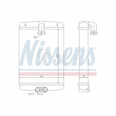 Nissens HVAC Heater Core Front 72013 2028300461 for Chrysler Mercedes ...