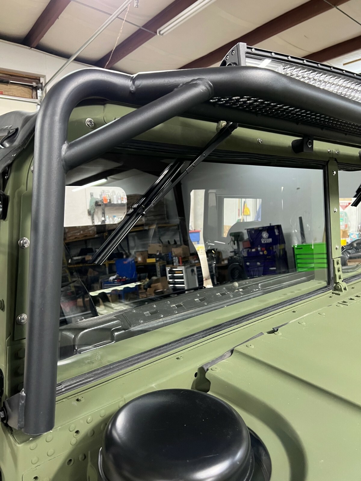 HMMWV Light Bar Mount, Heavy Duty, Black Powder Coated Hummer H1 Fits ...
