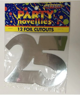 12 Assorted Coloured Foil Cutouts Parties Decorations Scatters Number ...