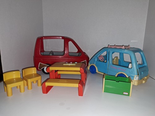 Little Tikes Dollhouse Mini Van Happy Family Van Toy Box Picnic Table ...