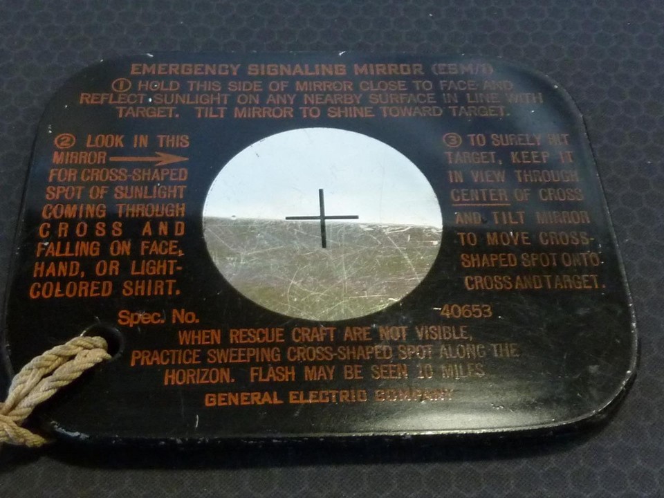 WW2 US ARMY AIR CORPS USAAF EMERGENCY SIGNALING MIRROR TYPE ESM/1 ...