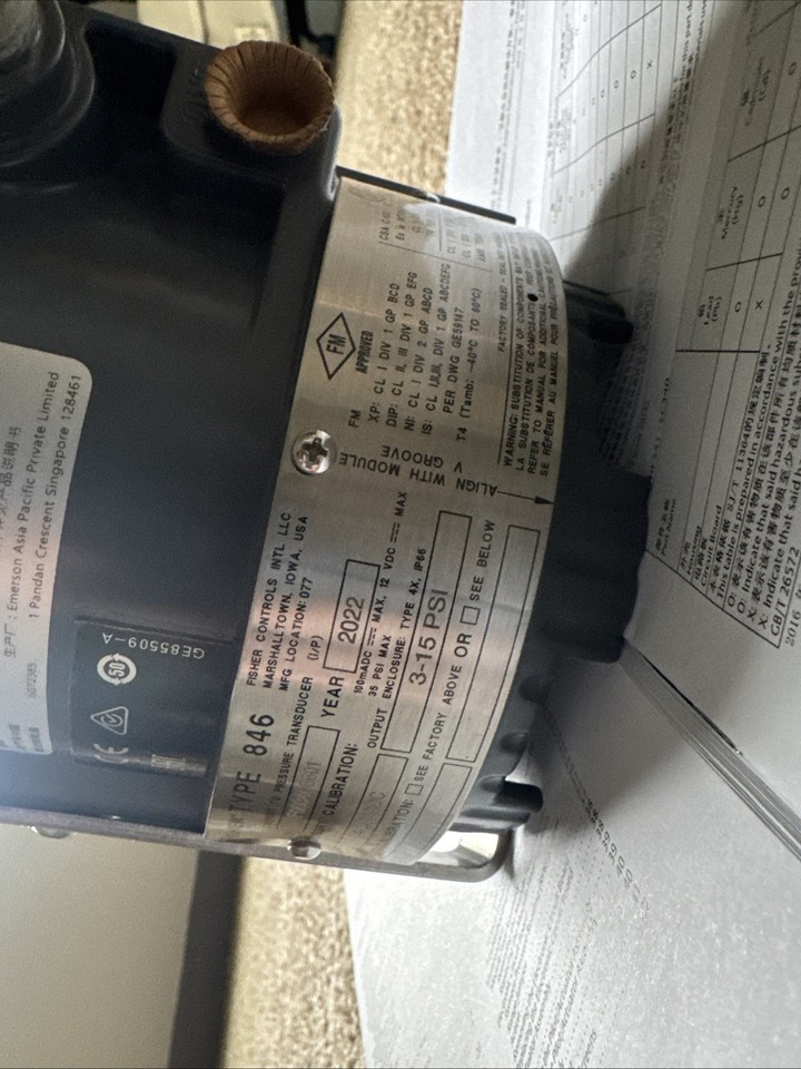 EMERSON ROSEMOUNT I/P TRANSDUCER 4-20mA TO 3-15 PSIG 846 | eBay