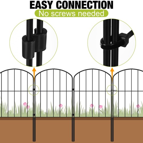 Decorative Garden Fence 24in (H) x 27.2ft (L), 26 Panels No Dig Garden ...