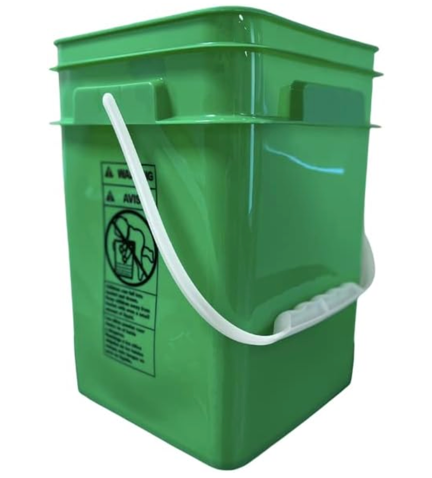 4 Gallon Square Food Grade Bucket Pail container with lid Made in USA ...