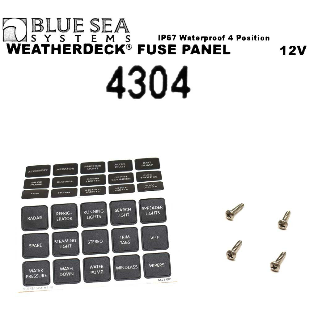Blue Sea Systems Boat Fuse Panel 4304 | Weatherdeck 12V 4 Switch | eBay