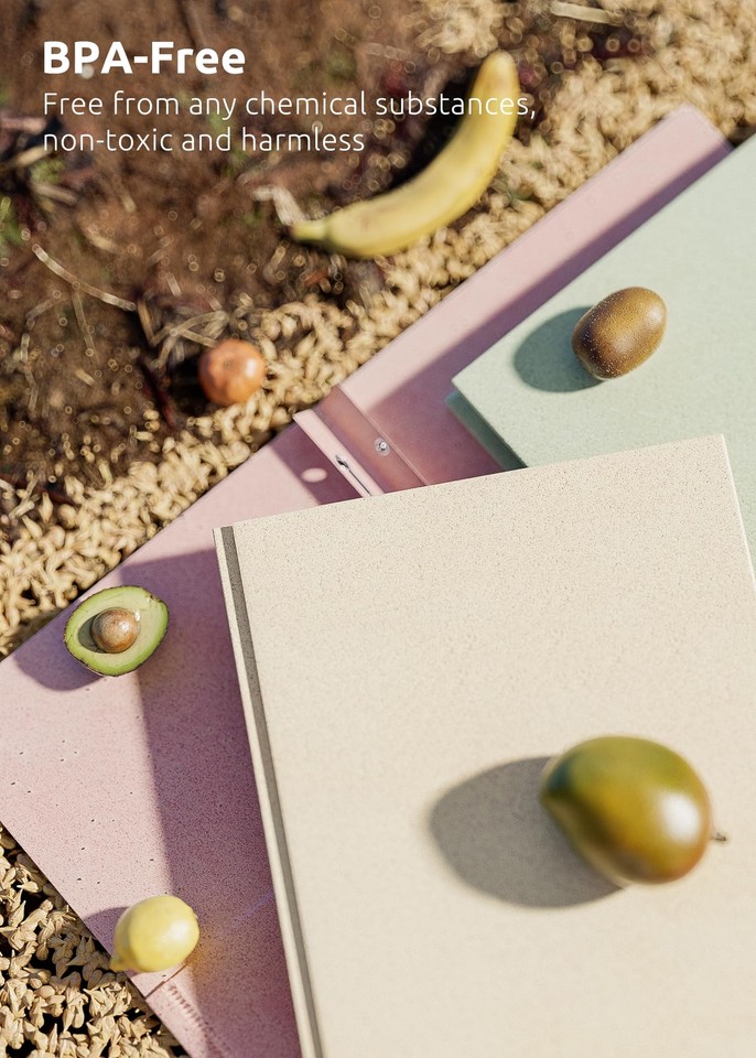 Wheat Straw Folders with Pockets and Prong, 2 Pocket Folders, 3 Color ...