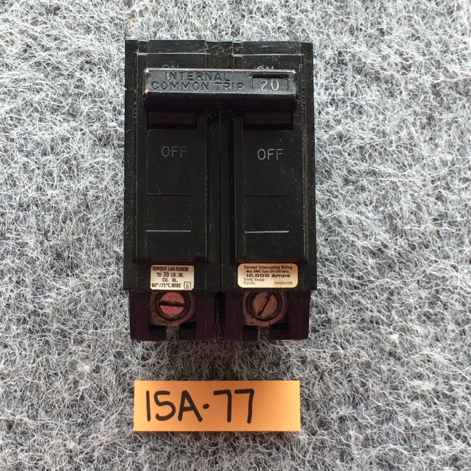 GE 20 Amp 2 Pole THQB Circuit Breaker 120/240V General Electric Bolt On ...