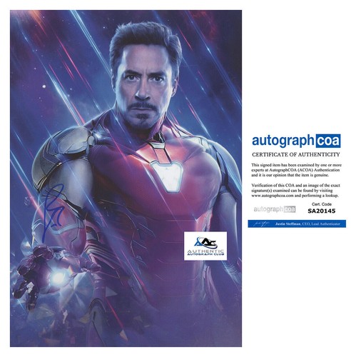 ROBERT DOWNEY JR AUTOGRAPH SIGNED 12x18 PHOTO MARVEL AVENGERS IRON MAN ...