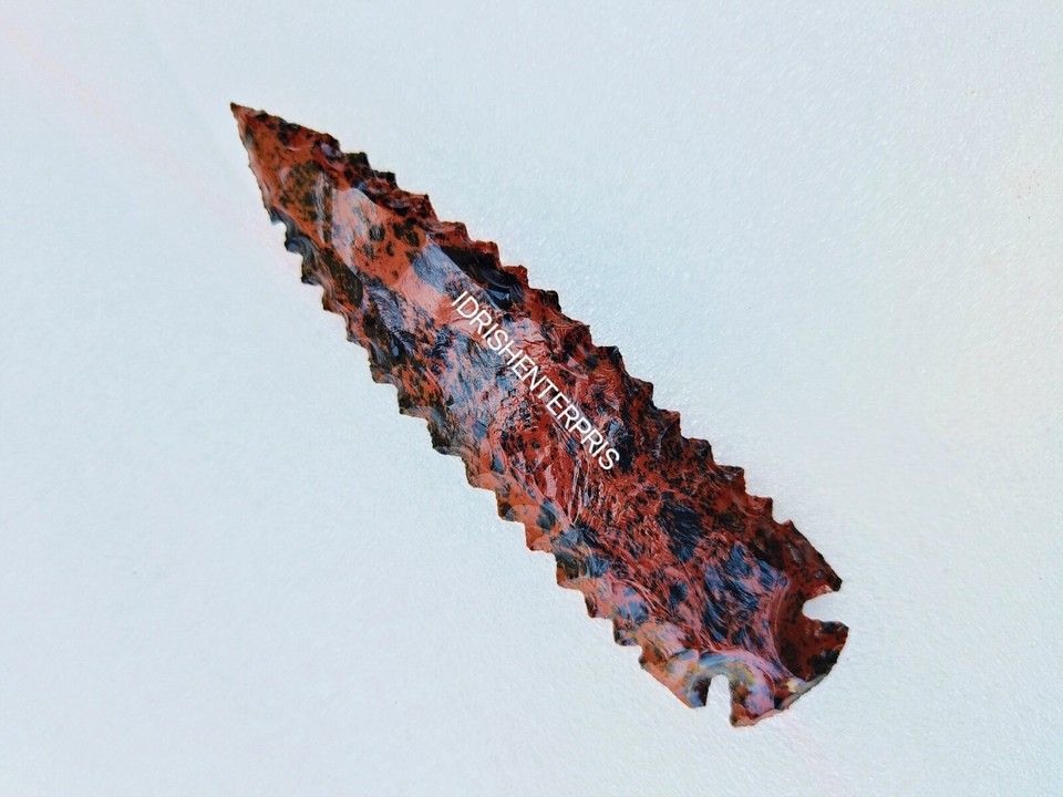 Rare Carved Mahogany Obsidian Sharp Arrowheads Handmade Crystal Healing ...
