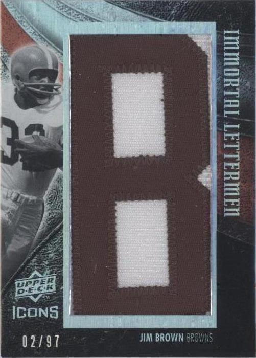 2008 Upper Deck Icons - Immortal Lettermen Jim Brown #JB26 Last Names ...