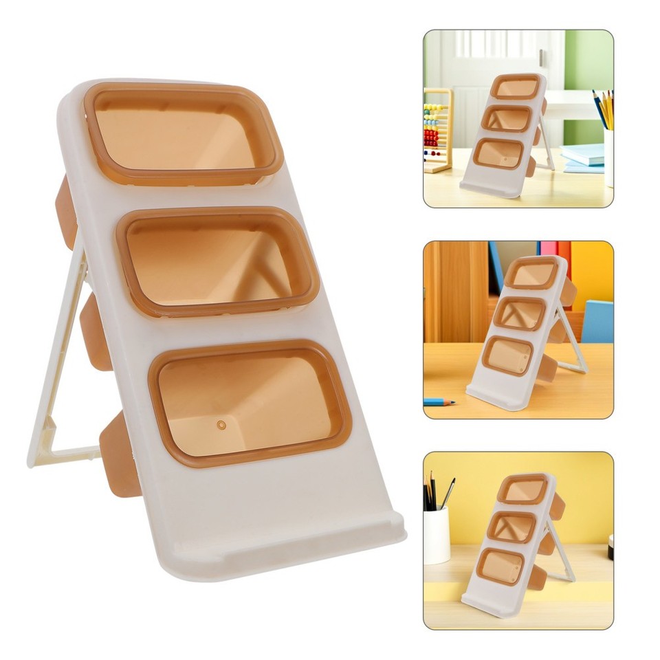 2 Pcs Paintbrush Desktop Storage Box Covered Rotating Makeup Organizer ...