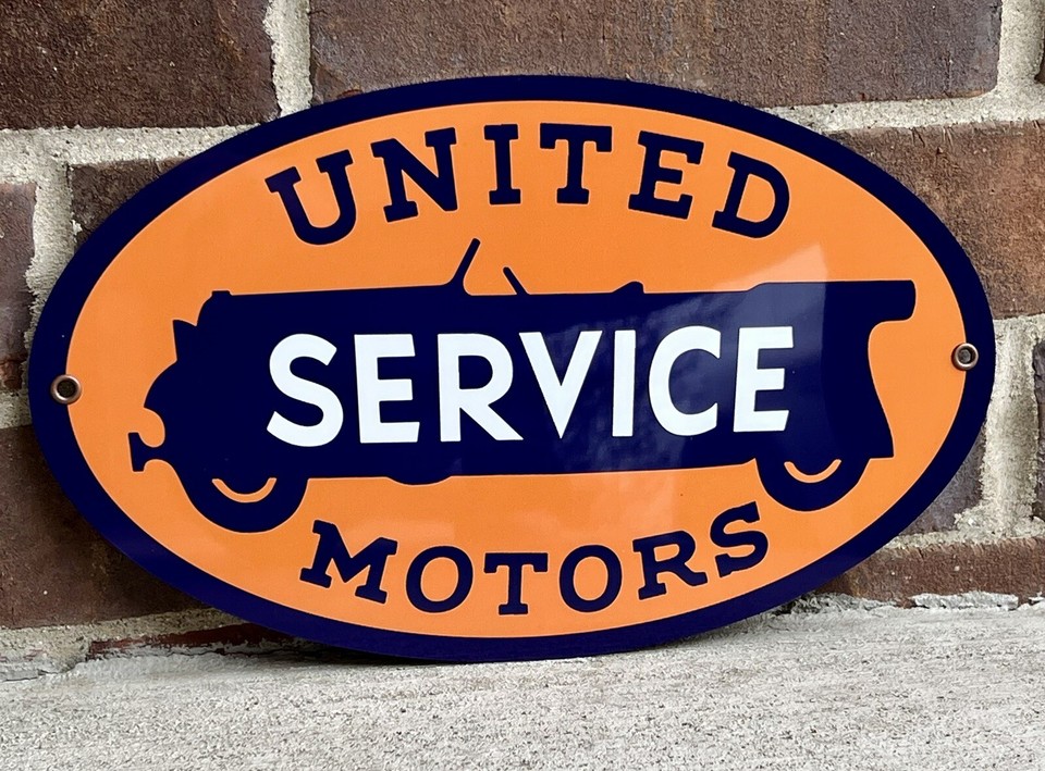 13” United Motors Service Vintage Style oval Metal Sign Oil Gas | eBay