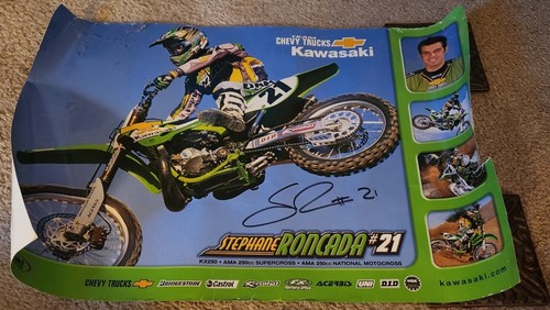 SIGNED 2003 Stephane Roncada #21 Team Chevy Trucks Kawasaki Poster 12 ...