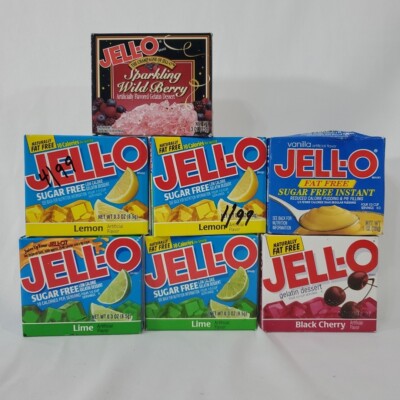 7 Vintage Collectible Jell-O Boxes SEALED - RARE 1990s - Lemon, Lime ...