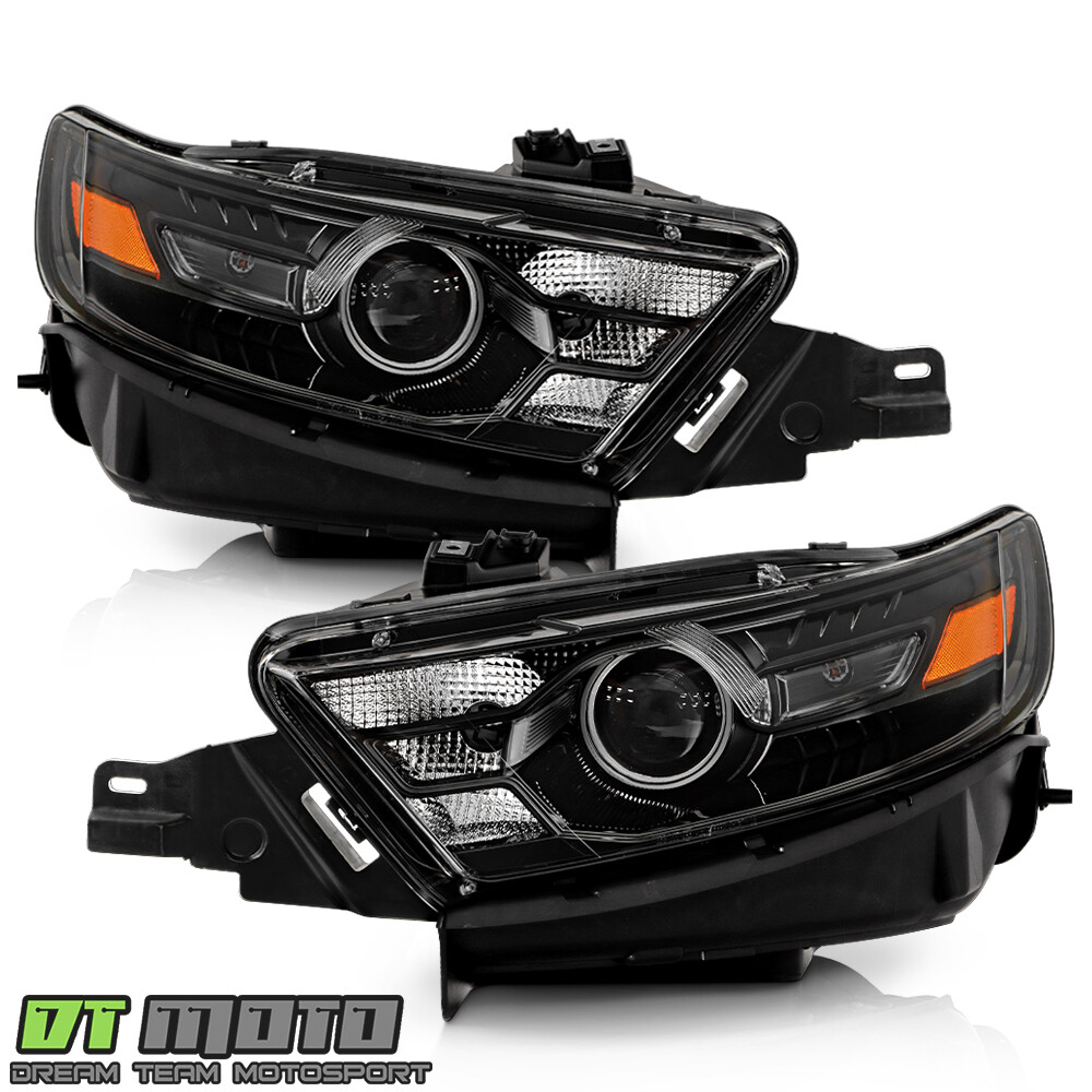 For 2013-2019 Ford Taurus Black Projector Headlights Headlamps Pair ...