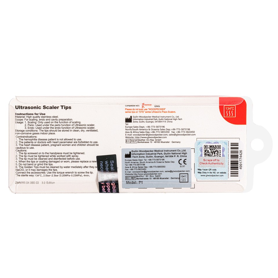25PCS(5Set) Dental Ultrasonic P1 Perio Tips For EMS Woodpecker UDS ...