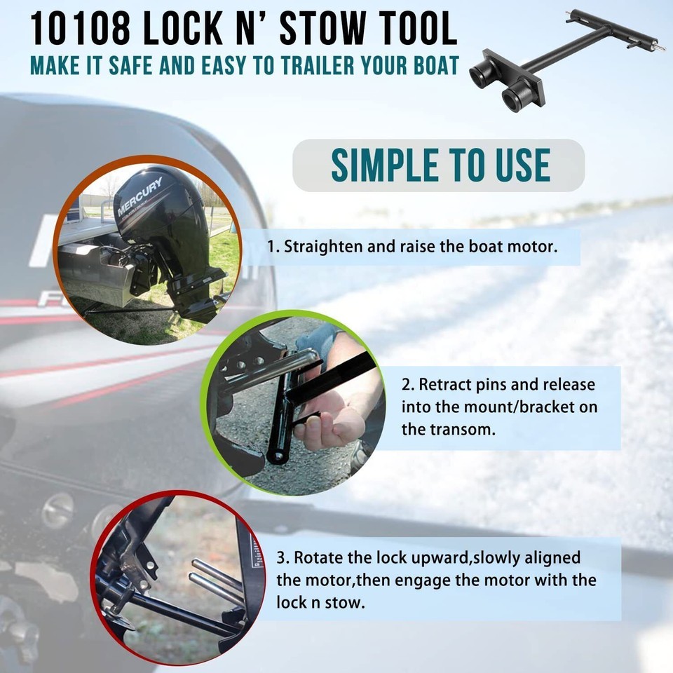 10108 Lock N' Stow Outboard Motor Trailering Support Transom Saver For ...