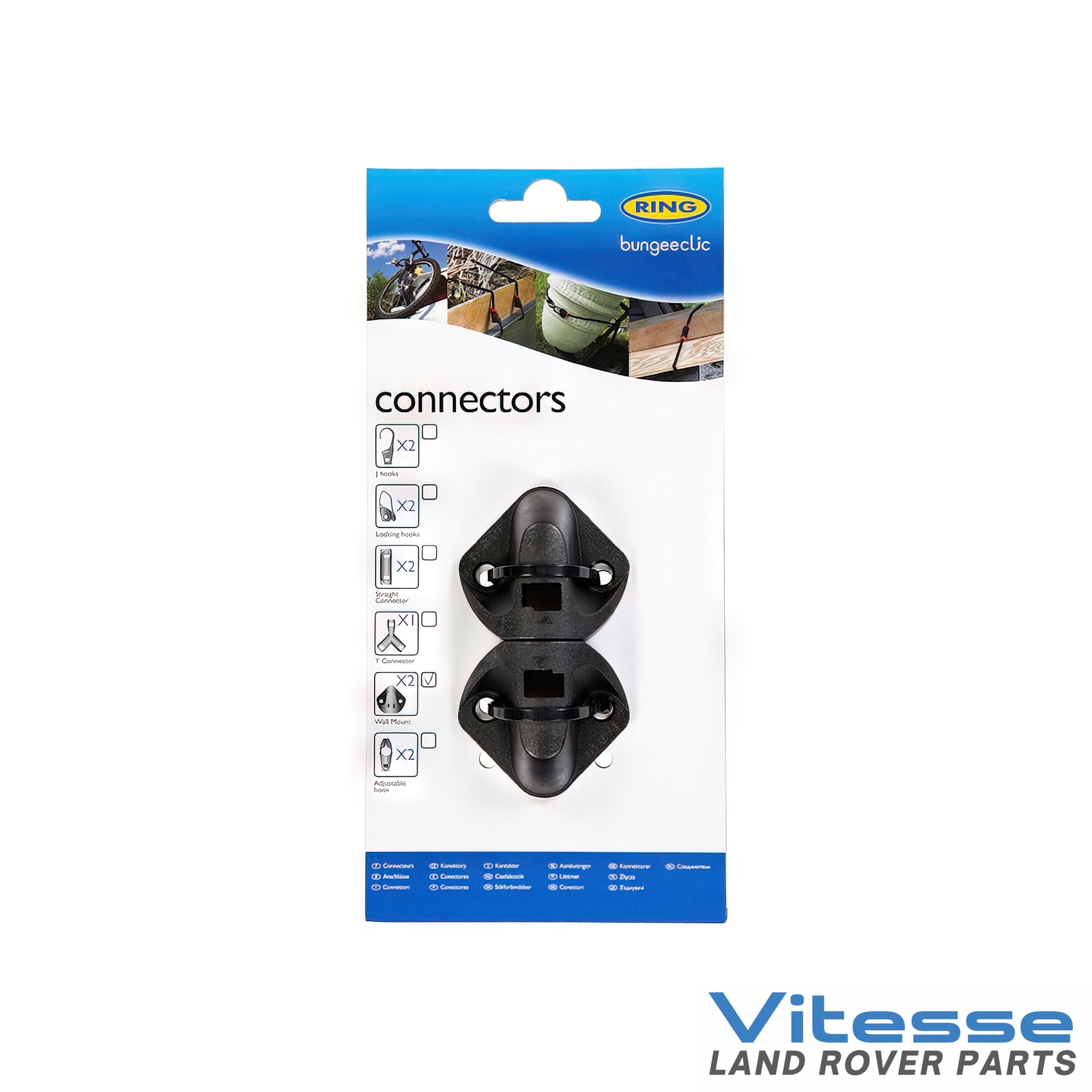 RING Bungee Clic Wall Mount Connectors Twin Pack Solid & Permanent Anchoring | eBay